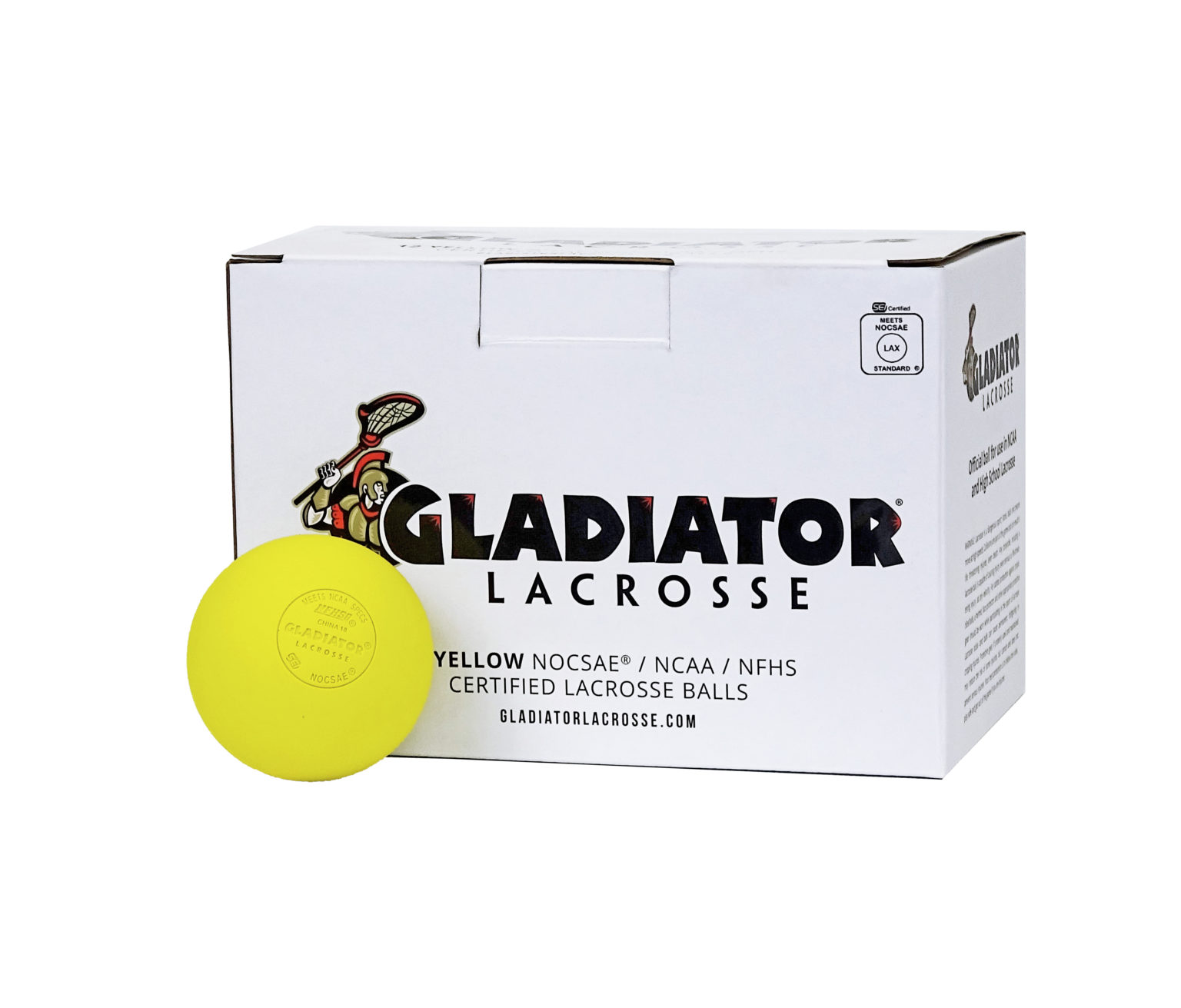Gladiator Lacrosse® Box Of 12 Yellow Official Lacrosse Balls